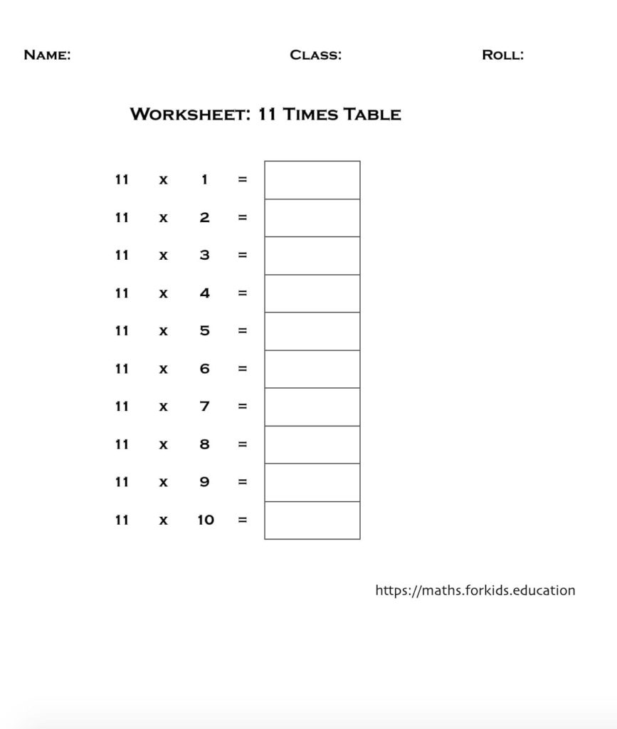 Multiplication Tables of 1 to 20 (With Printable Charts and Worksheets)